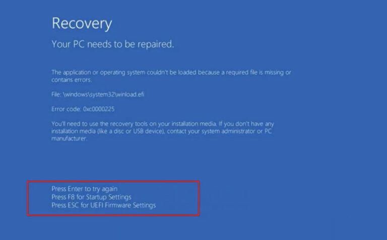 Fix Winload.Efi Is Missing Or Corrupted BSOD In Windows 10, Windows 8