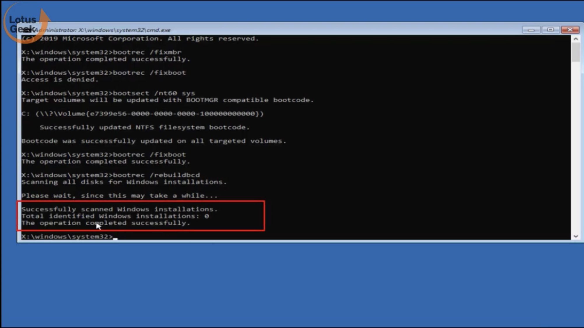 Boot Configuration Data Store Could not be Opened