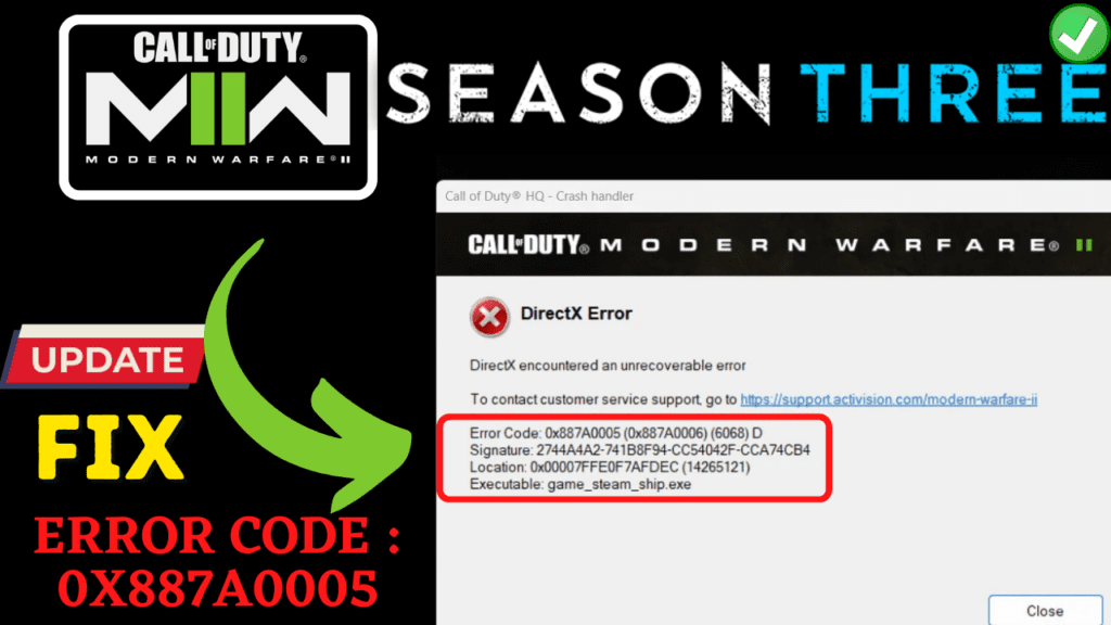 Warzone 2 Season 3 DirectX Error